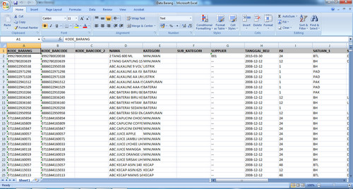 Setting Export Data Barang Menjadi File Microsoft Excel (Sid Retal Pro)